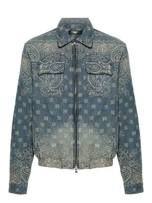 Amiri Bandana Jacquard Blouson - Blue