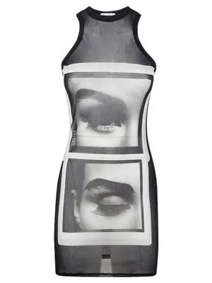 JEAN PAUL GAULTIER Re-edition Mesh Tanktop Short Dress - Black