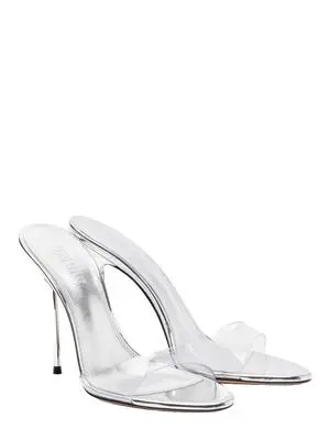 Paris Texas Lidia 105 Patent Leather Mules - Silver