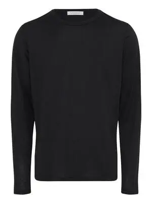 Gabriela Hearst Owen Long Sleeve T-shirt In Cashmere Jersey - Black