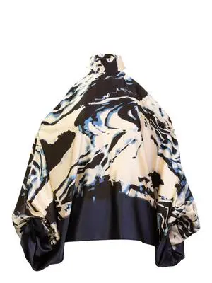 Silvia Tcherassi Safira Silk Asymmetric Top - Multi