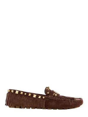 Valentino Garavani Leather Driving Shoes - Brown