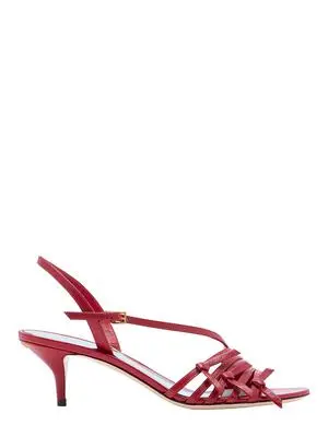 Valentino Garavani Nodine Leather Sandals Red