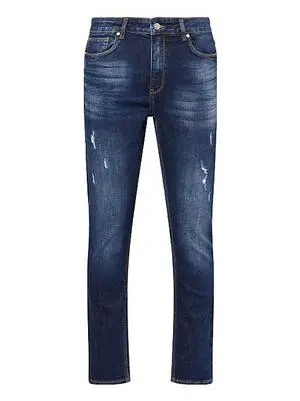 ARNE Slim-fit Distressed Denim Jeans - Dark Wash