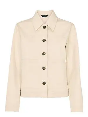 Whistles Mia Four-pocket Cotton-blend Jacket - Cream