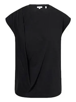 Vince Relaxed Sleeveless Cotton-jersey Top - Black