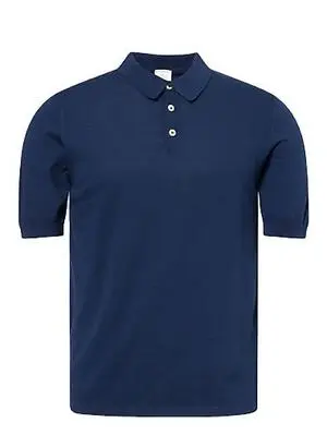Eleventy Iconic Garment-dyed Cotton Polo Shirt - Blue