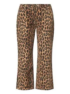 DAMSON MADDER Cotton Twill Leopard Print Trousers - Tiger