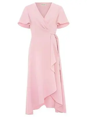 PHASE EIGHT Julissa Wrap Woven Midi Dress - Pale Pink