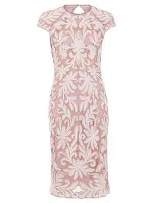 PHASE EIGHT Karima Tapework-lace Woven Mini Dress - Pale Pink