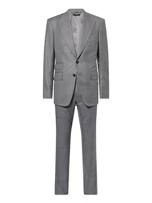 TOM FORD Shelton Check Single-breasted Wool Suit - Black&white