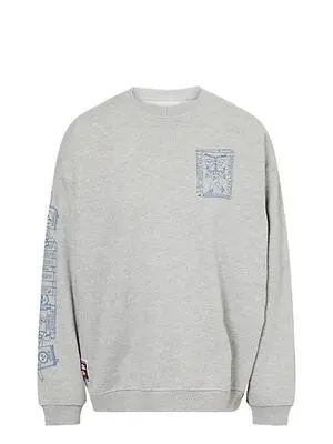 DAMSON MADDER The Reader Graphic Cotton-jersey Sweatshirt - Grey