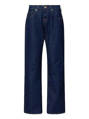 7 For All Mankind Low-rise Straight-leg Denim Jeans - Indigo Soul