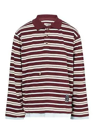 DAMSON MADDER Noah Layered Rugby Shirt - Choc/blue
