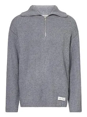4TH & RECKLESS Knitted Half-zip Jumper - Grey