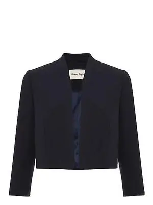 PHASE EIGHT Cropped Stretch-woven Jacket - Navy