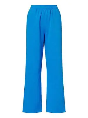 SISTERS & SEEKERS Wide-leg Cotton-jersey Jogging Bottoms - Bluebird