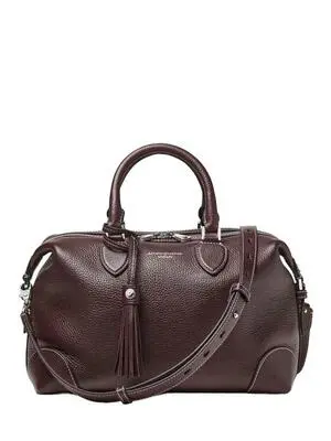 ASPINAL OF LONDON Hudson Midi Bag In Milled Pebble Leather - Red
