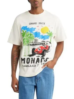 ID SUPPLY CO Monaco Grand Prix Cotton Graphic T-shirt - Cream