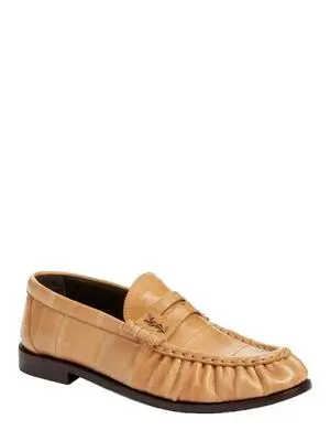 Saint Laurent Eelskin Embossed Leather Loafer - Soft Beige
