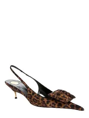 Saint Laurent Dakota Print Slingback Pumps - Leopard