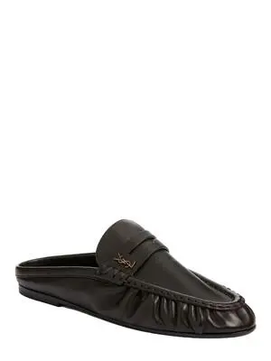 Saint Laurent Loafer Mule - Eagle Brown