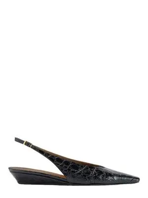 GIUSEPPE ZANOTTI Virginia Wedge Slingback Ballerina Flats - Black