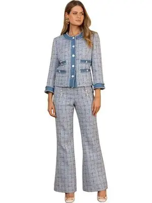 Hale Bob Arlene Tweed Pant Blue