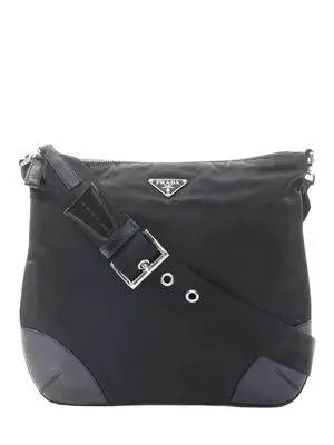 Prada 2000s Logo Shoulder Bag - Black