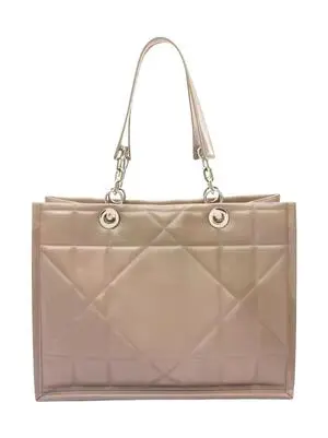 Dior 2010s Medium Leather Archicannage Tote Bag - Neutrals