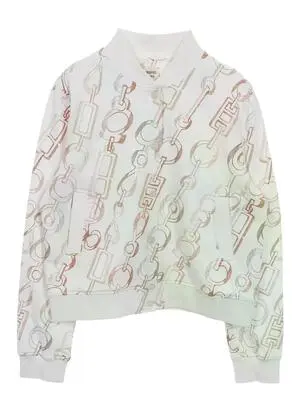 Hermès 2010s Chain Print Teddy Jacket - White