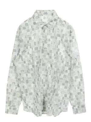 Hermès 2020s Mosaic Equestre Long-sleeve Shirt - White