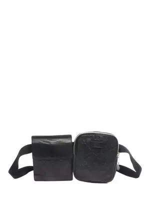 Gucci 2000s Sima Double Pouch Belt Bag - Black