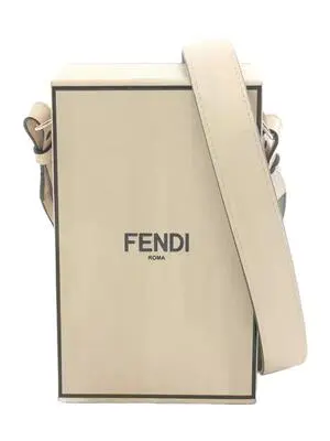 Fendi 2000s Box Leather Shoulder Bag - Neutrals