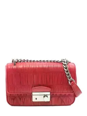 Prada 2000s Gaufre Rock Chain Shoulder Bag - Red