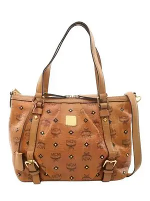 Mcm Visetos Stud Shoulder Bag - Brown