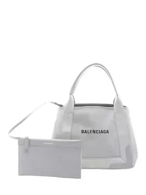 Balenciaga Small Cabas Leather Tote Bag - Grey