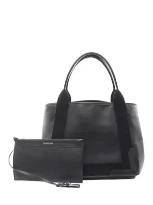 Balenciaga Small Cabas Leather Tote Bag - Black