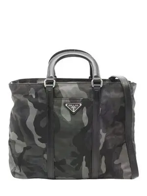 Prada 2000s Camouflage Tote - Grey