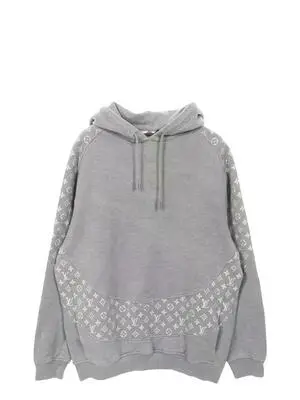 LOUIS VUITTON Monogram Panel Hoodie - Grey