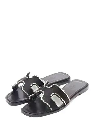 HERMÈS 2010s Oran Rhinestone Sandals