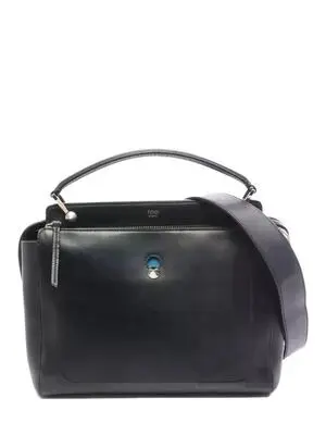 Fendi 2000s Dot Com Leather Tote Bag - Black