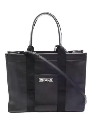 Balenciaga 2000s Hardware Leather Tote Bag - Black