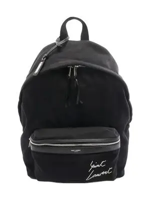 Saint Laurent 2000s Logo Embroidery Rucksack - Black