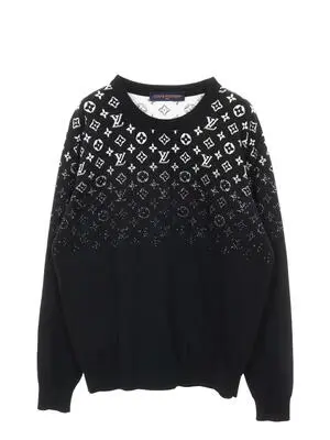LOUIS VUITTON Gradient Knit Crew-neck Sweatshirt - Black