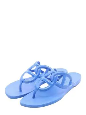 Hermès 2010s Chaîne D'ancre Thong Sandals - Blue