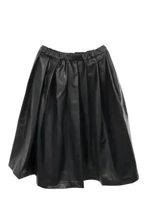 Comme Des Garçons 2010s Faux-leather Midi Skirt - Black