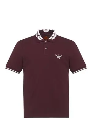 Mcm Laurel Logo Piqué Polo In Organic Cotton - Winetasting