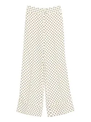 Valentino Garavani Polka Dot Wide-leg Trousers - Ivory