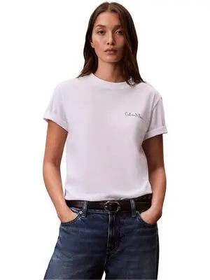 Calvin Klein Calvin Klein Small Script Logo Classic T-Shirt Brilliant White